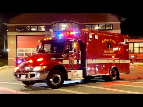 Evanston Fire Department Engine and Ambulance 21 spare Responding - YouTube