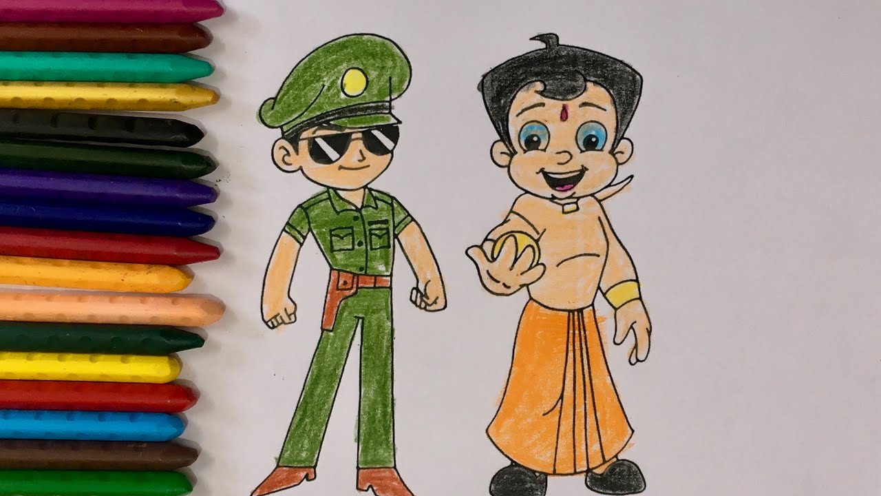 Chota Bheem and Little Singham Drawing | How to Draw Chota Bheem ...