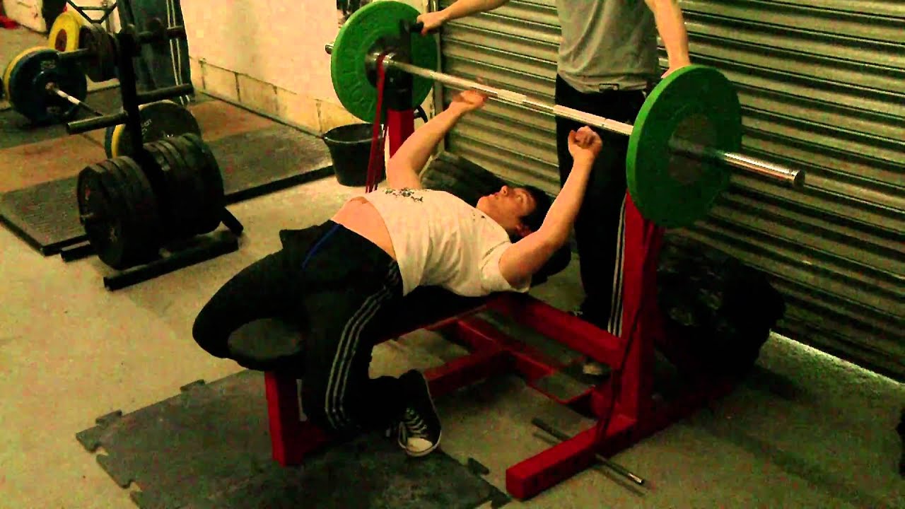 Speed Bench against doubled mini bands: 2/10/2010 - YouTube