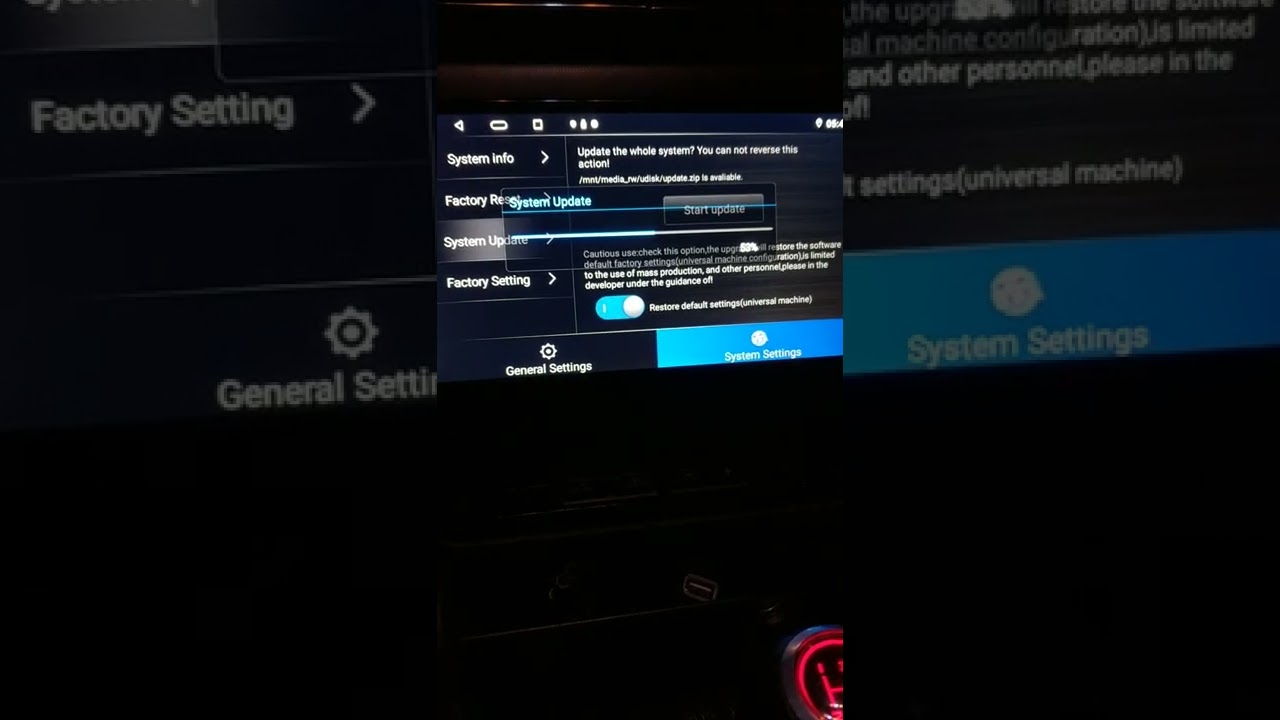 Android radio update problem - update reaches 85% ... - YouTube
