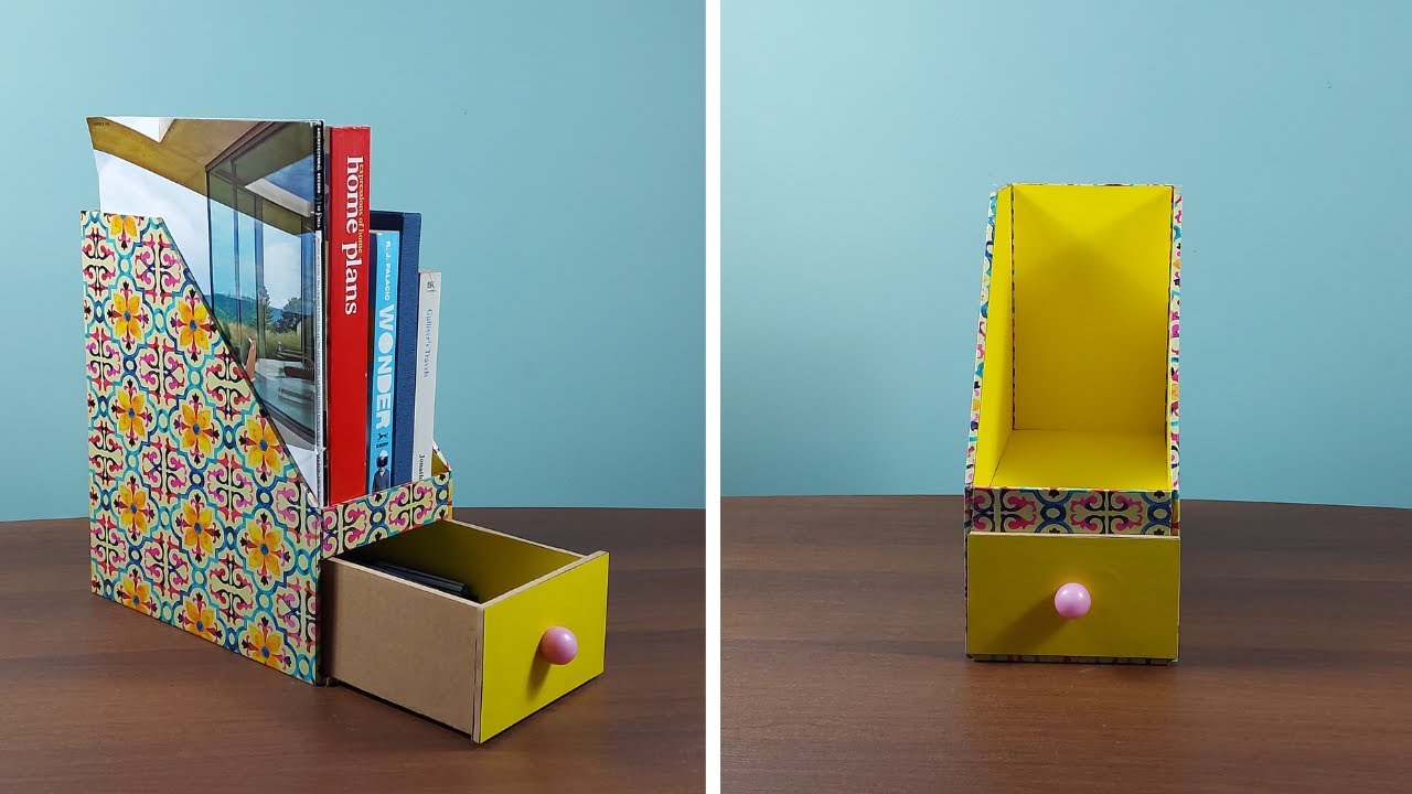 DIY | Best Organizer for storage Using Cardboard | Book Storage - YouTube
