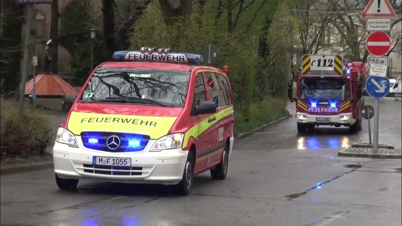 DLK + ELW Berufsfeuerwehr München - Feuerwache 1 - YouTube
