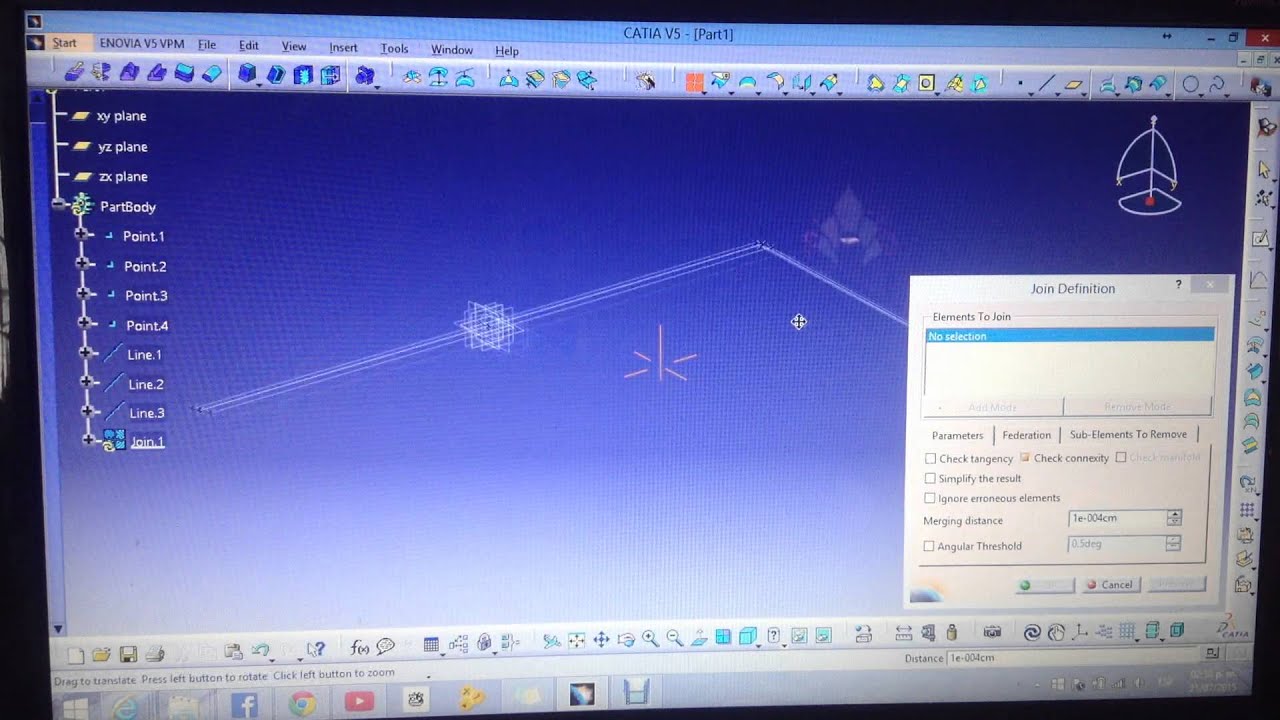 Herramienta de join en catia - YouTube