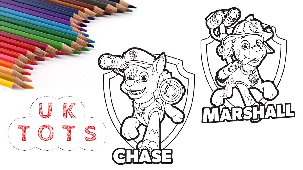 Paw Patrol Colouring: Chase and Marshall | Colouring for Kids by UK ...
