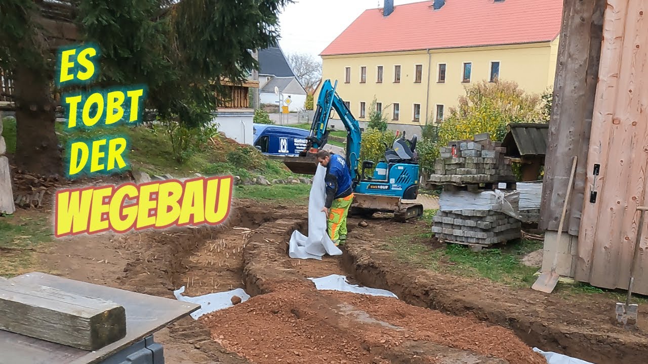 Wegebau Aushub und Frostschutzplanum zum Pflastern mit SUNWARD SWE18UF - YouTube