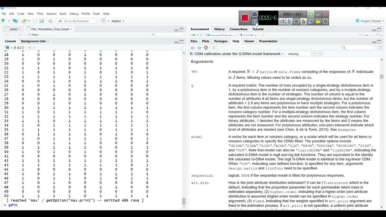 cognitive diagnosis using GDINA package of R - YouTube