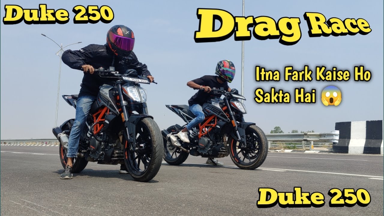 KTM Duke 250 Drag Race | Duke 250 vs Duke 250 drag race Jojomotovlogs ...