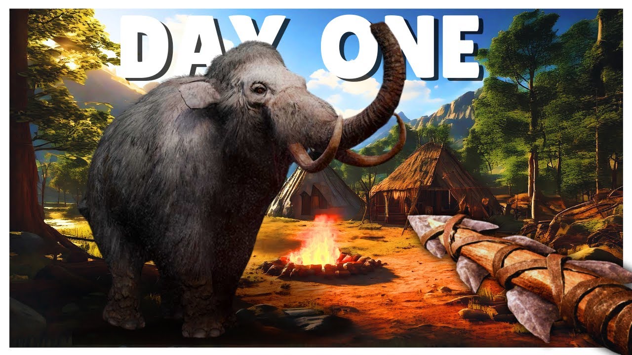 DAY ONE: of this INCREDIBLE prehistoric SURVIVAL game - YouTube