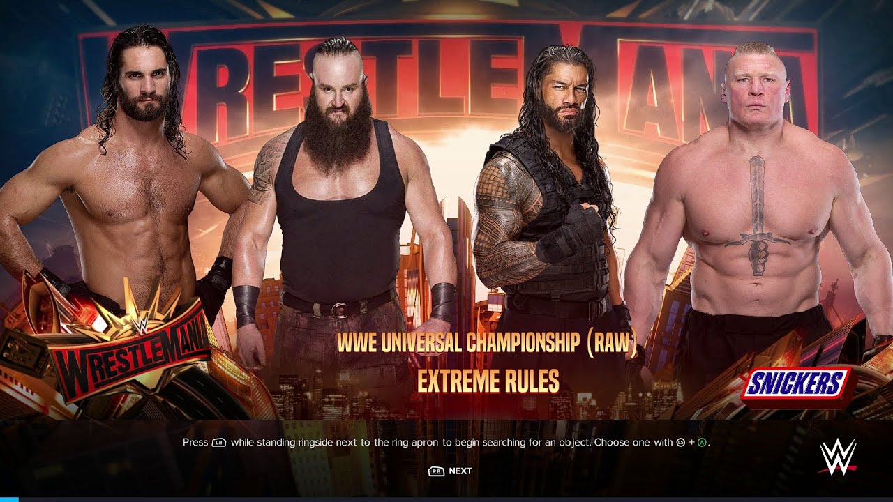 WWE 2K24 - Rollins, Strowman, Reigns, Lesnar - Universal Championship ...