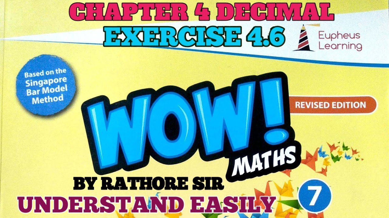 exercise 4.6 class 7th wow maths book - YouTube