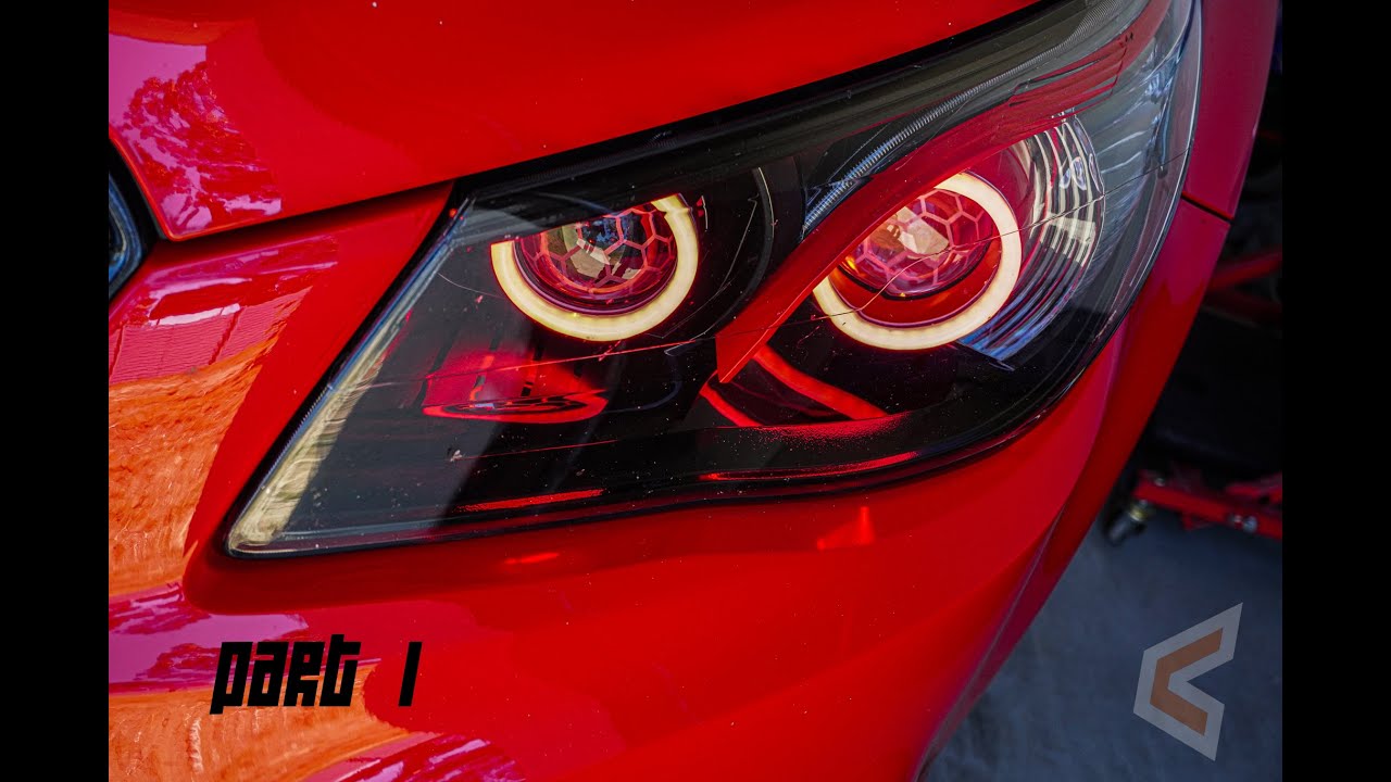 VF Commodore Custom Headlights Pt 1 Splitting The Headlights - YouTube