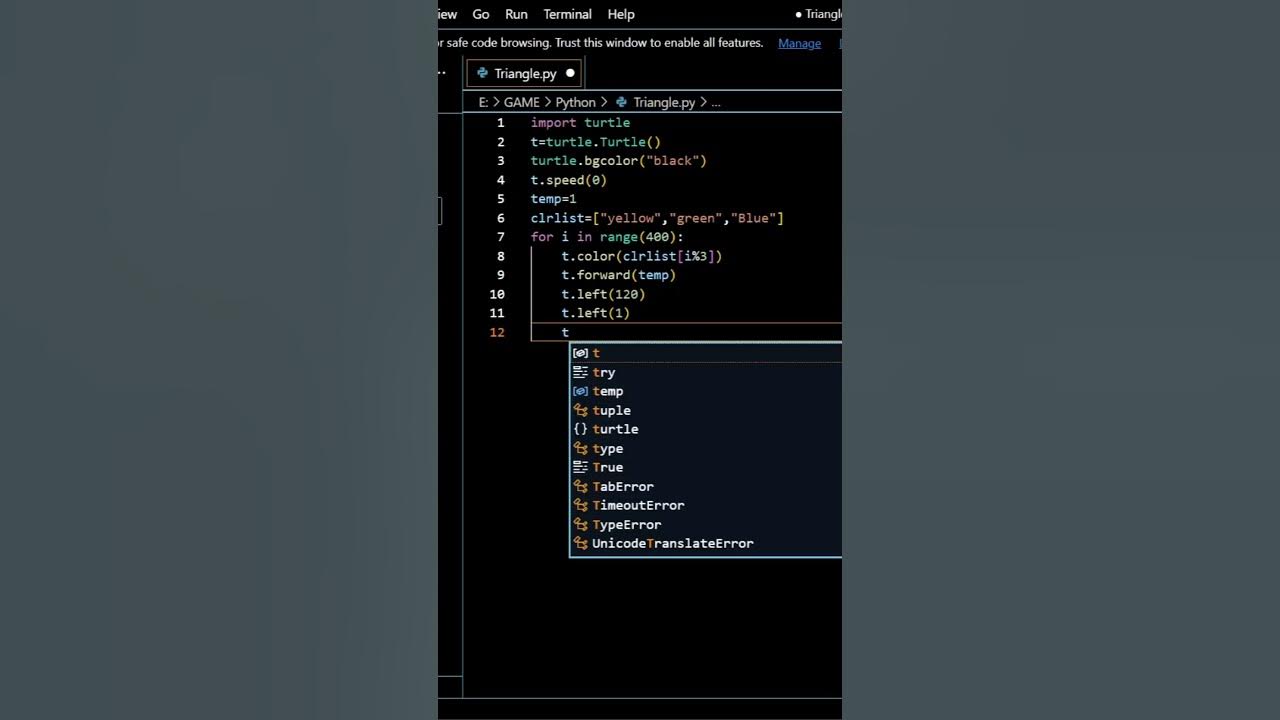 How can draw triangle flower using python | colorful triangle flower ...