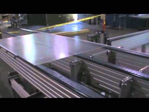 Solar Glass Panel Conveyor - Right Angle Transfer - YouTube