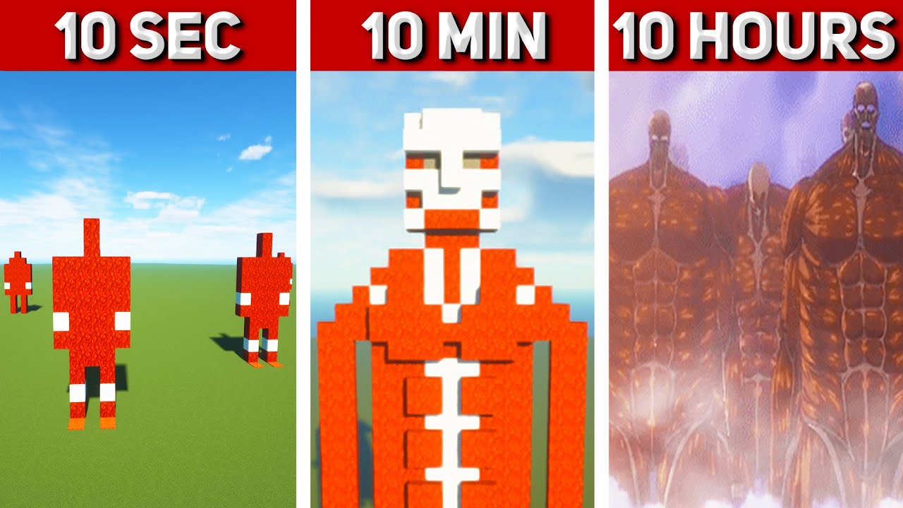 Colossal Titans (The Rumbling) in MINECRAFT: 10 Hours, 10 Minutes, 10 ...