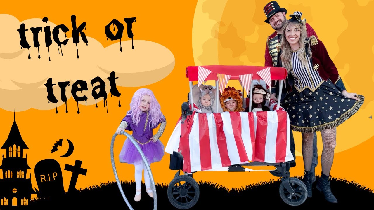 Trick Or Treating With Our Circus! *Triplets* First Halloween! - YouTube
