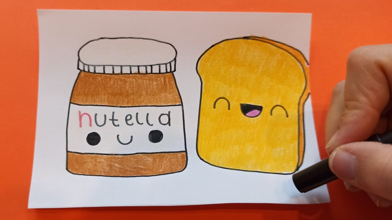 Como dibujar una Nutella y una tostada kawaii!!!! 🍞🌰 ️ - YouTube