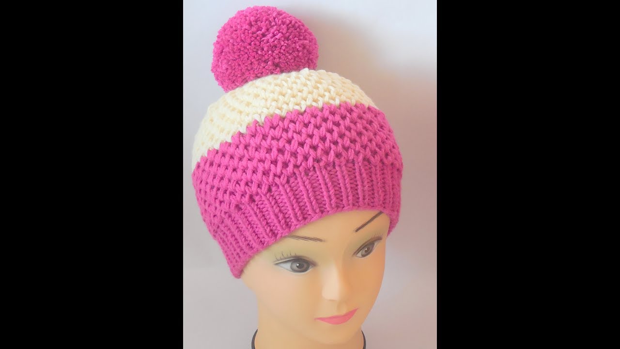 Caciula tricotata cu model fagure in limba romana. 4/6 - YouTube