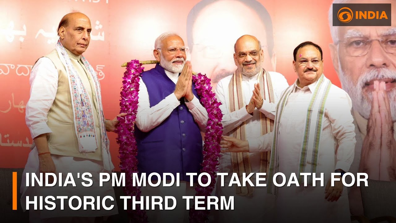 India's PM Modi to take oath for historic third term | DD India - YouTube