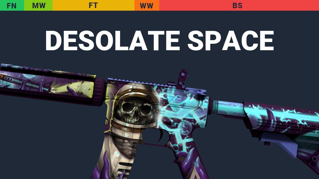 M4A4 Desolate Space - Skin Float And Wear Preview - YouTube