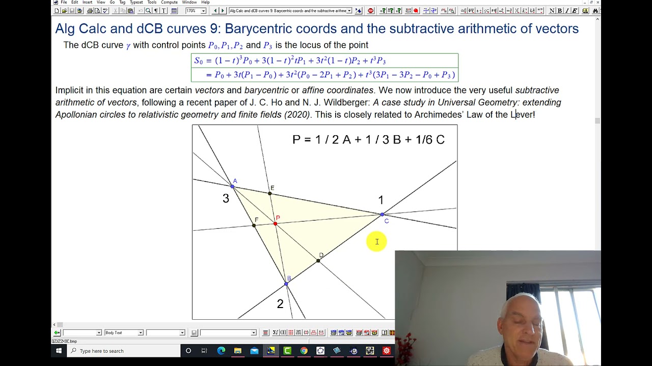 Barycentric coordinates and subtractive arithmetic of vectors ...