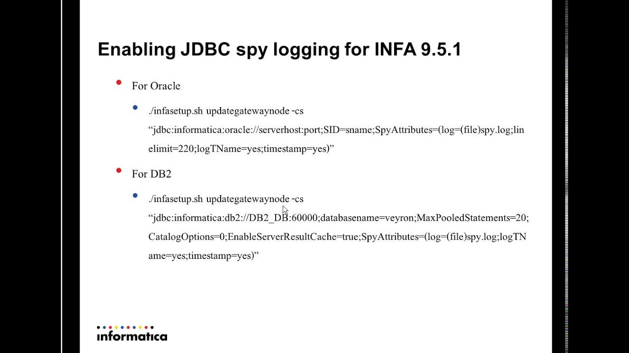 How to enable JDBC spy logging for domain DB (Oracle) - YouTube