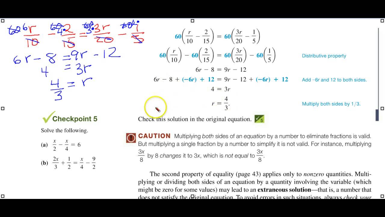 M1108 TB 1.6 First-Degree Equations - YouTube