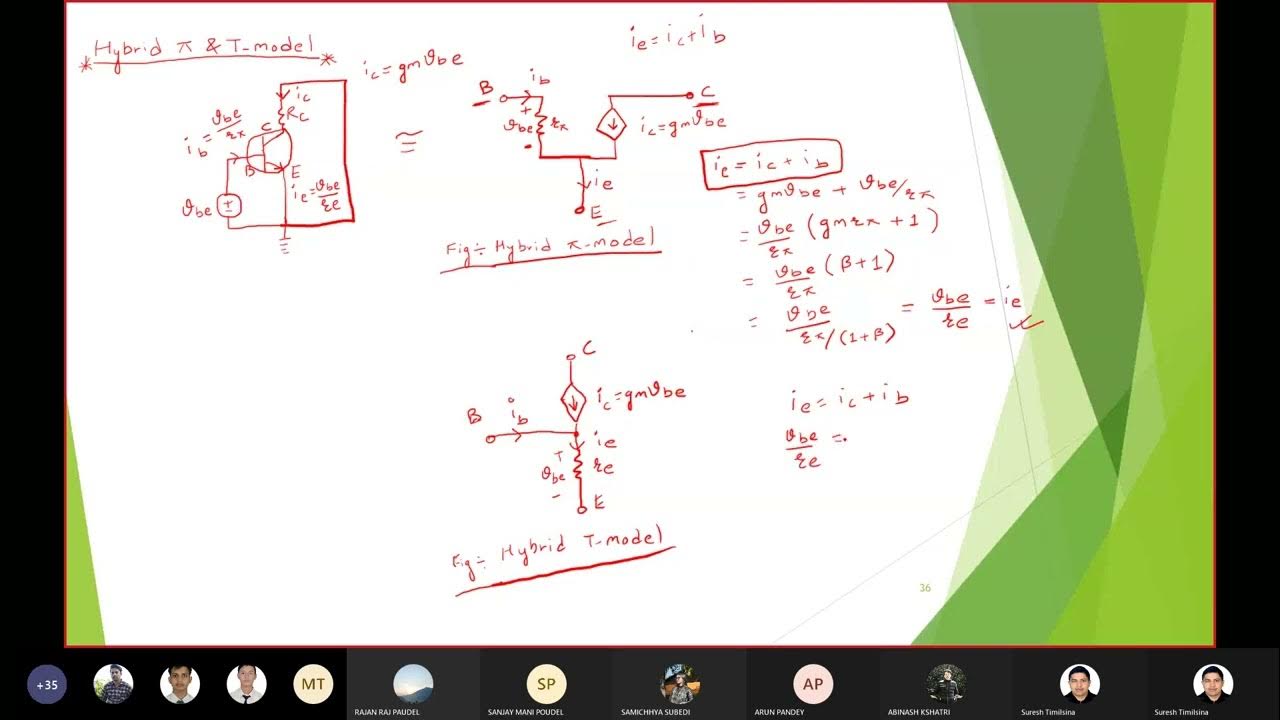 Electronics Devices & Circuits || Hybrid pie and T model and calculation on voltage gain ...