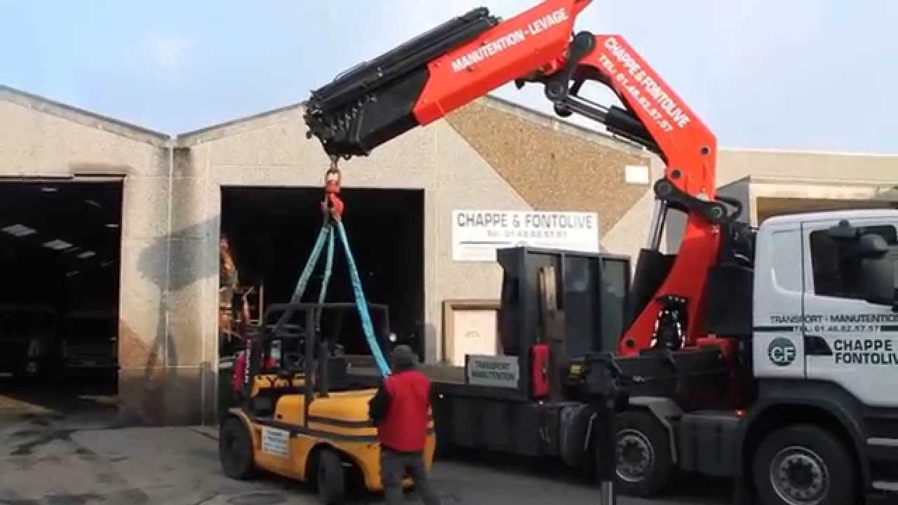 Chappe et Fontolive bras de grue palfinger 150t/m pour chargement d'un ...