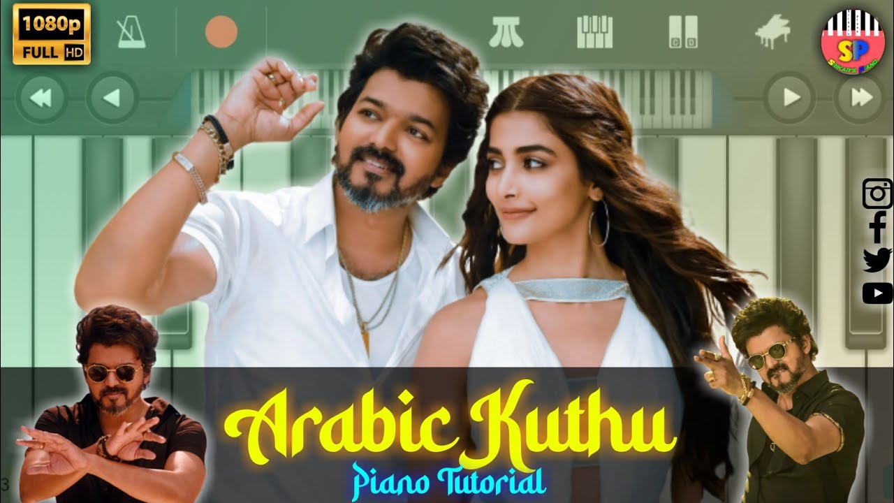 Arabic Kuthu Song Piano Tutorial || Thalapathy Vijay || Pooja Hedge ...
