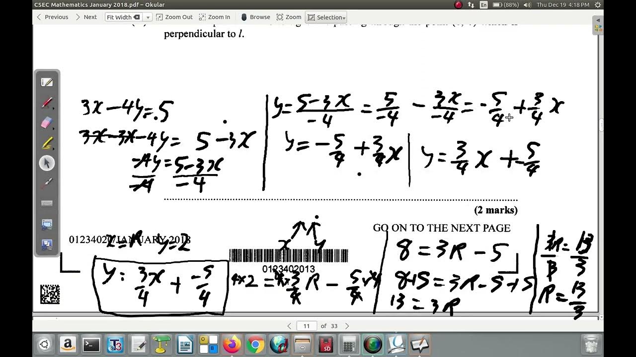 January 2018 Question 4 a CSEC Mathematics Past Paper Solution - YouTube