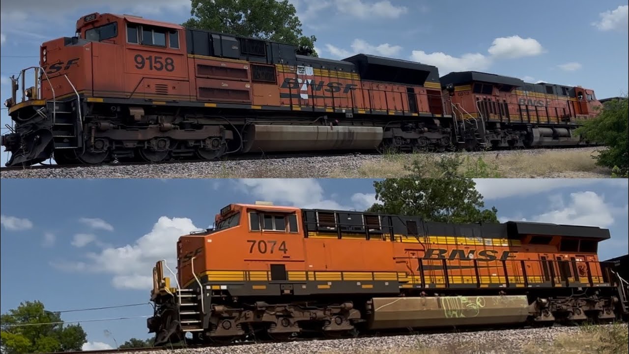 BNSF 7074 + BNSF 9158 - Carrollton, TX (June 8, 2025) #bnsf - YouTube