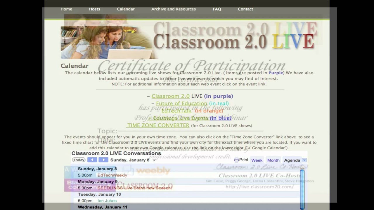 Using the Classroom 2.0 LIVE Calendar - YouTube
