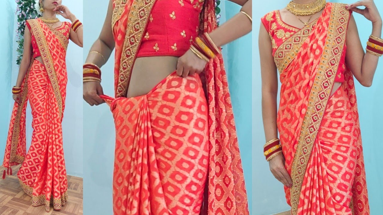 How to wear heavy work Banarashi silk saree draping perfectly | very ...