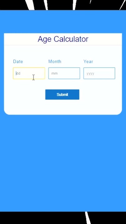 Create Age Calculator Using HTML | CSS | JS - YouTube