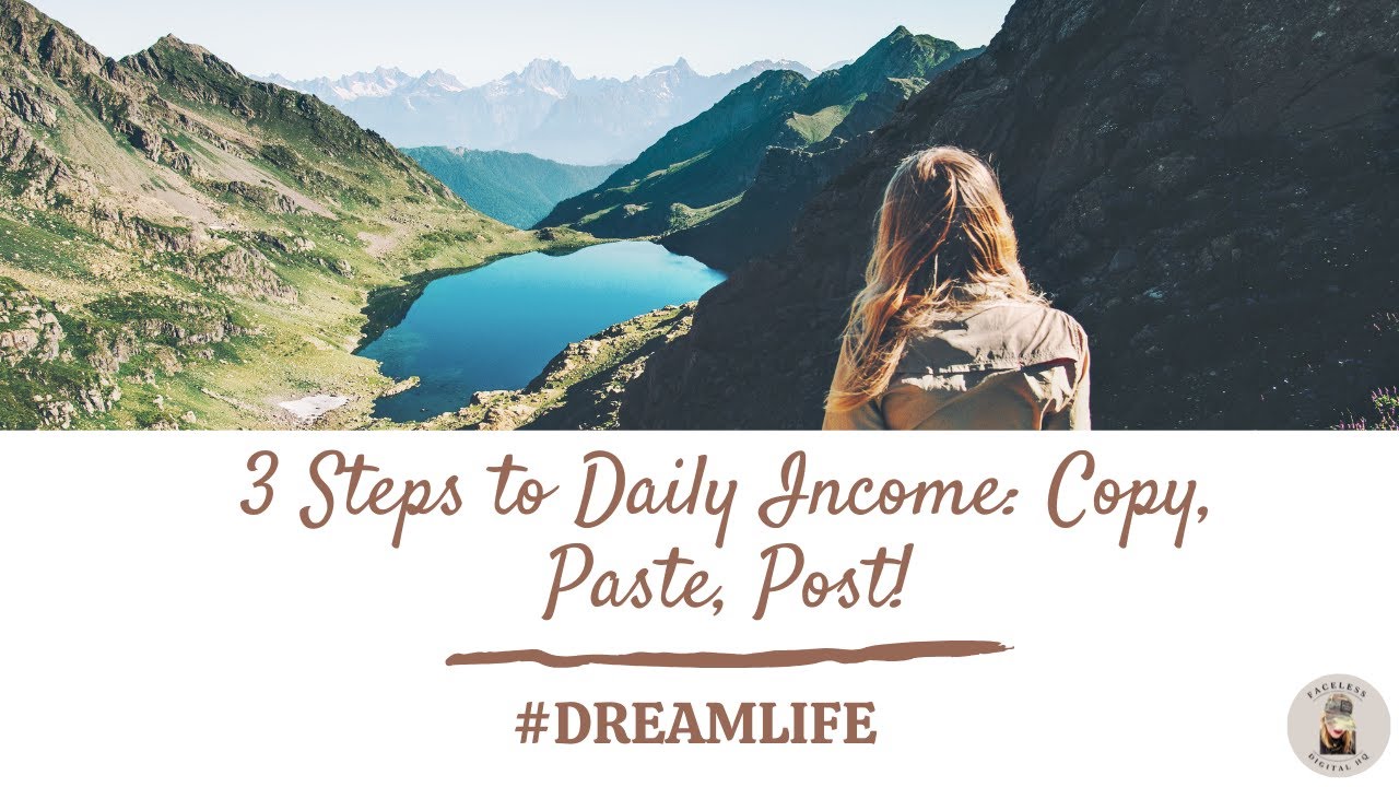 3 Steps to Daily Income: Copy, Paste, Post - YouTube