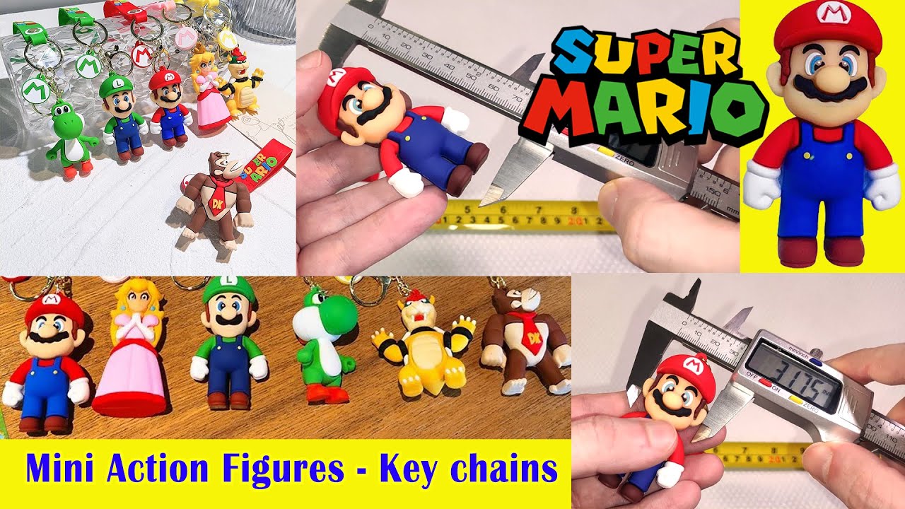 Super Mario Mini Action Figures - Key Chains Overview - YouTube