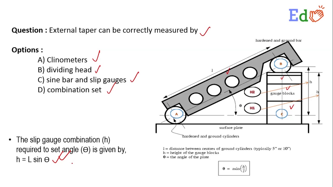 External taper can be correctly measured by ______________. - YouTube