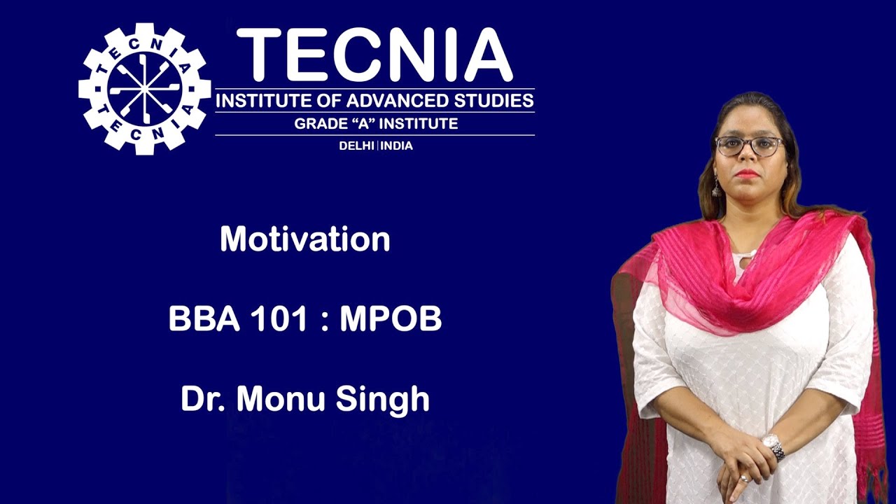 MOTIVATIONAL | BBA 101 MPOB | DR. MONU SINGH | TIAS | TECNIA TV - YouTube