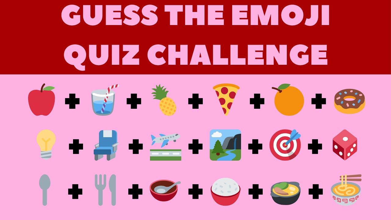 Guess the Emoji Quiz Challenge in 5 seconds 🍎 + 🥤 + 🍍 + 🍕 Food, Words ...