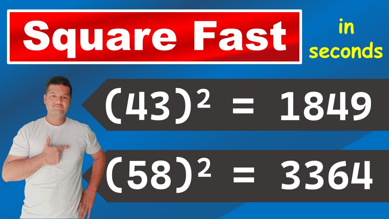 Easy Square Trick for numbers Near 50 | Maths Trick - YouTube