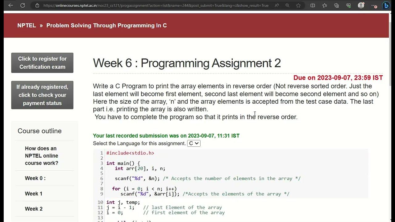 Nptel Problem Solving Through Programming In C Week 6 Programming Assignment 1 To 4 Youtube