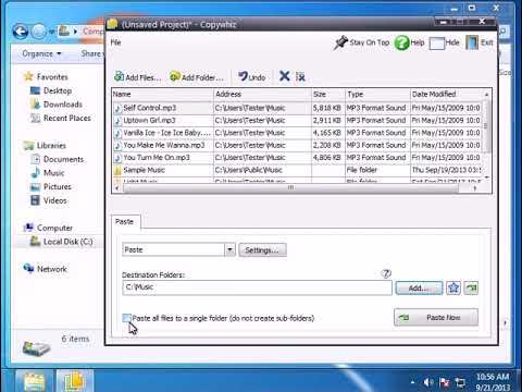 Copy all files into a single folder without any folder structure in Windows using Copywhiz - YouTube
