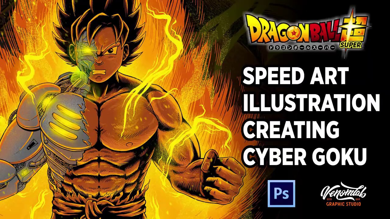speed art illustration creating cyber goku - YouTube