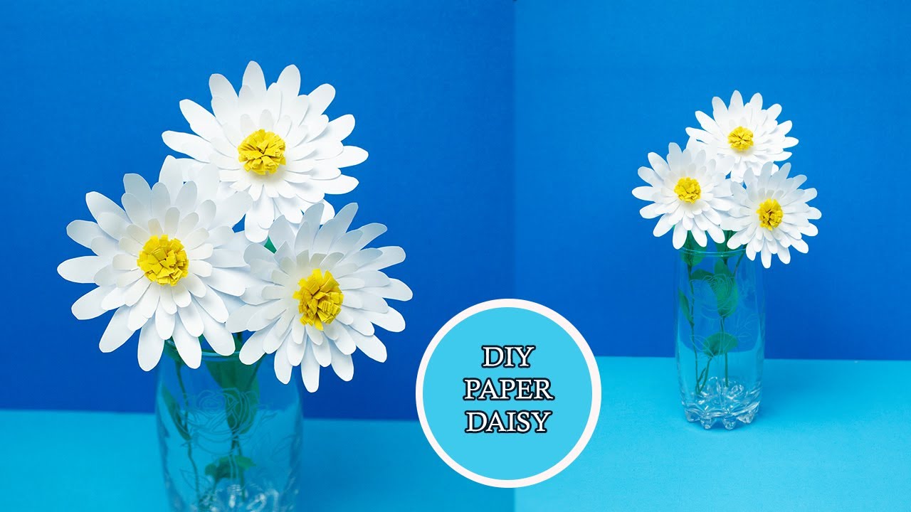 DIY Paper Daisy Flower | How to Make a Daisy Flower with Craft Paper ...