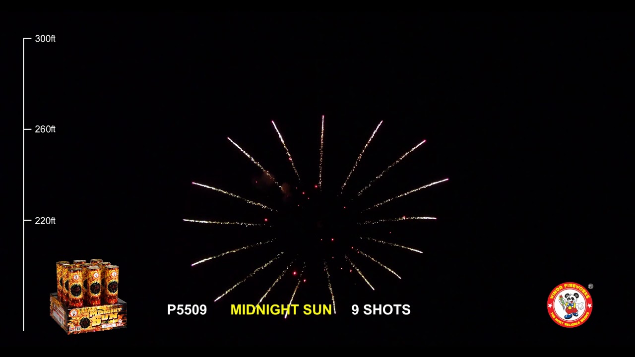 P5509 MIDNIGHT SUN 9'S WINDA FIREWORKS New for 2019 - YouTube