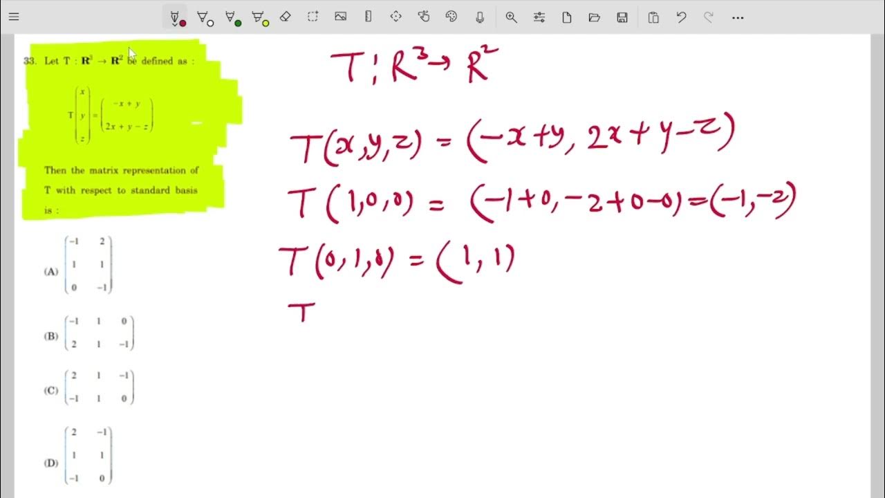 #Matrix_Representation_of_Linear_Transformation_MH_SET_2017 - YouTube
