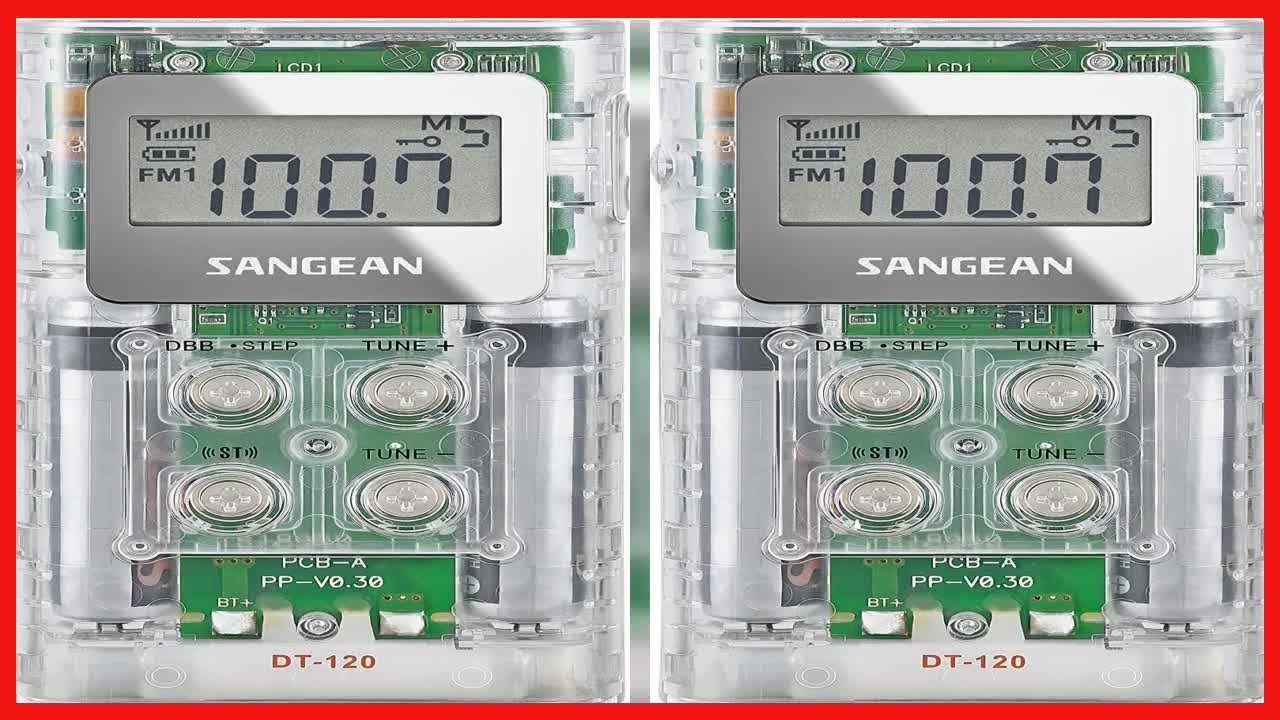 Am Fm Radio NEW SANGEAN DT- 120 CLEAR SEE THROUGH AM FM STEREO PLL ...
