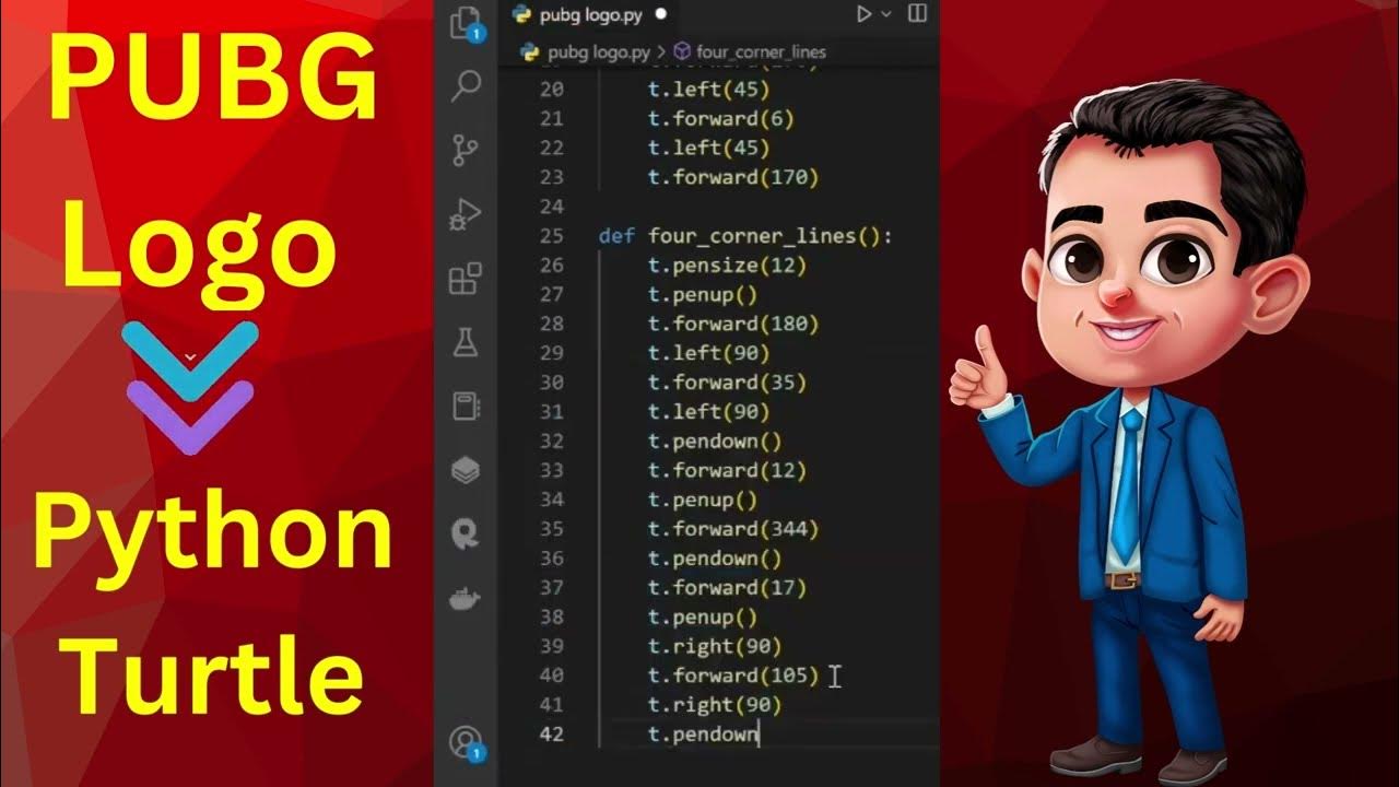 How to Draw PUBG Logo in python? - YouTube