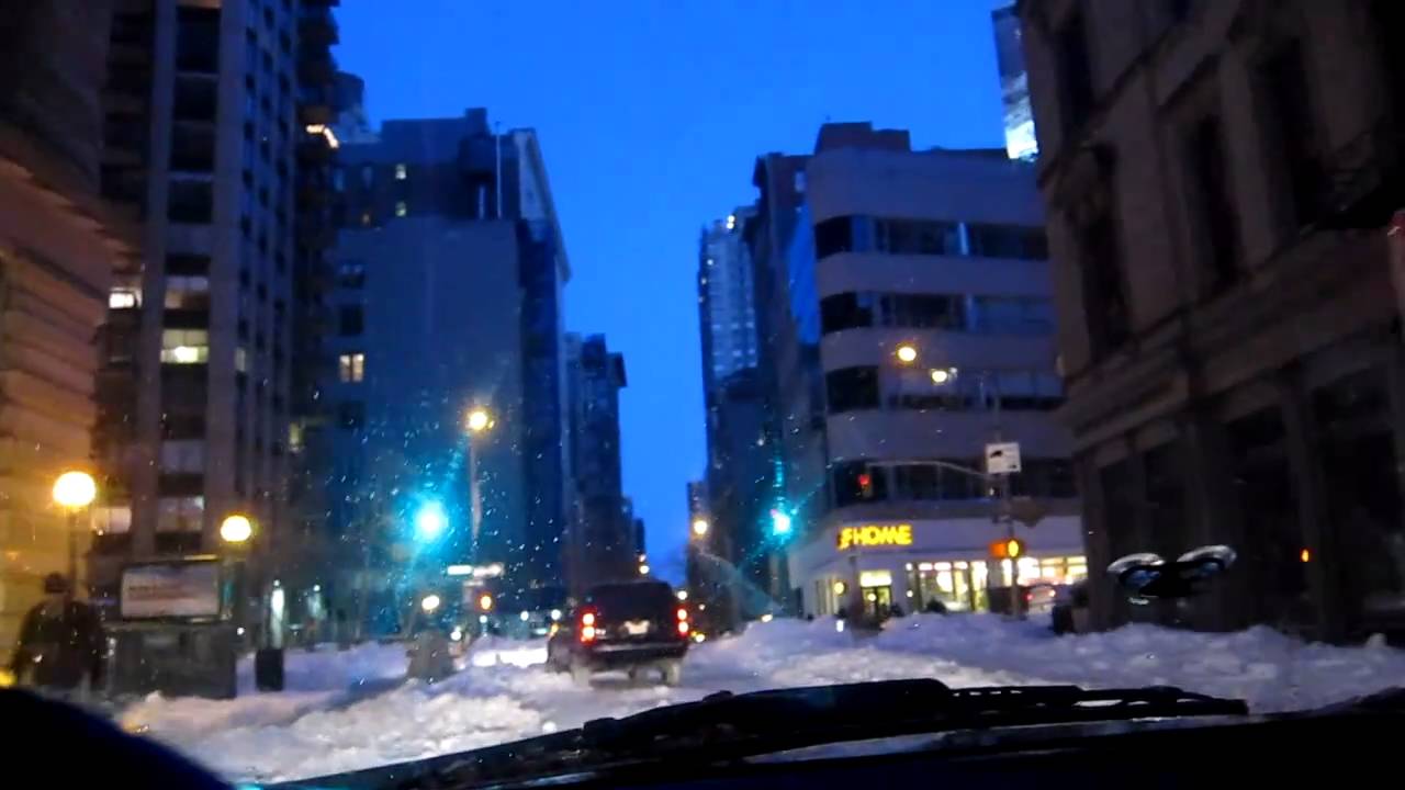 Snow driving thru NYC in a GC8 Impreza RS - YouTube