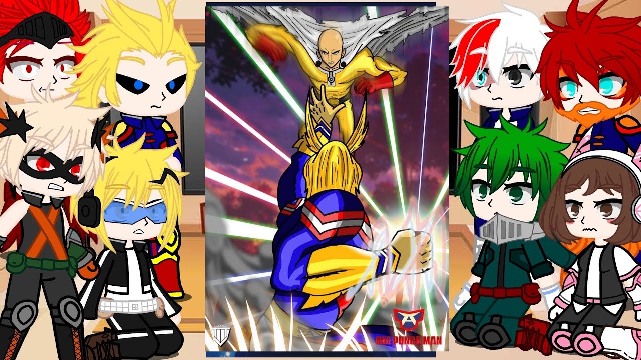Bnha Mha react a SAITAMA vs ALL MIGHT 💥 ️ BATALHA MORTAL Boku no hero ...